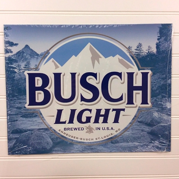 Accents | Busch Light Mountain Logo Metal Tin Sign Beer Bar Lounge Pub ...